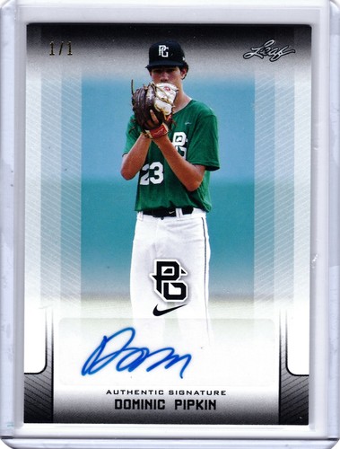 Dominic Pipkin 2017 Leaf Perfect Game Plate & Proof Autos 1/1 | eBay