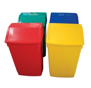 Addis 54Ltr Plastic Swing Top Litter Bin Waste Rubbish Refuse Colours ...