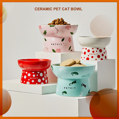 PETKIT Ceramic Cat Kitten Bowls Elevated Pet Food Water Bowl Porcelain ...