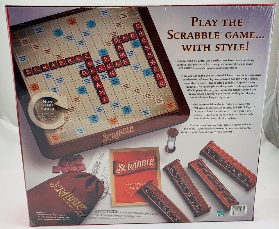 2001 Deluxe Scrabble Turntable Game Milton Bradley Brand New Sealed ...