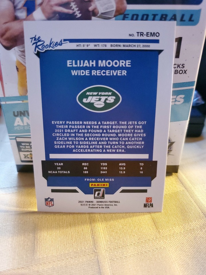 2021 Donruss The Rookies #TR-EMO Elijah Moore - New York Jets | eBay