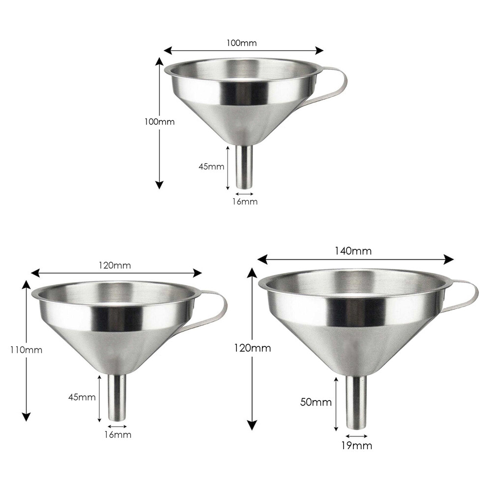 Best Stainless Steel FUNNEL WITH HANDLE Kitchen Filling Metal Hopper ...