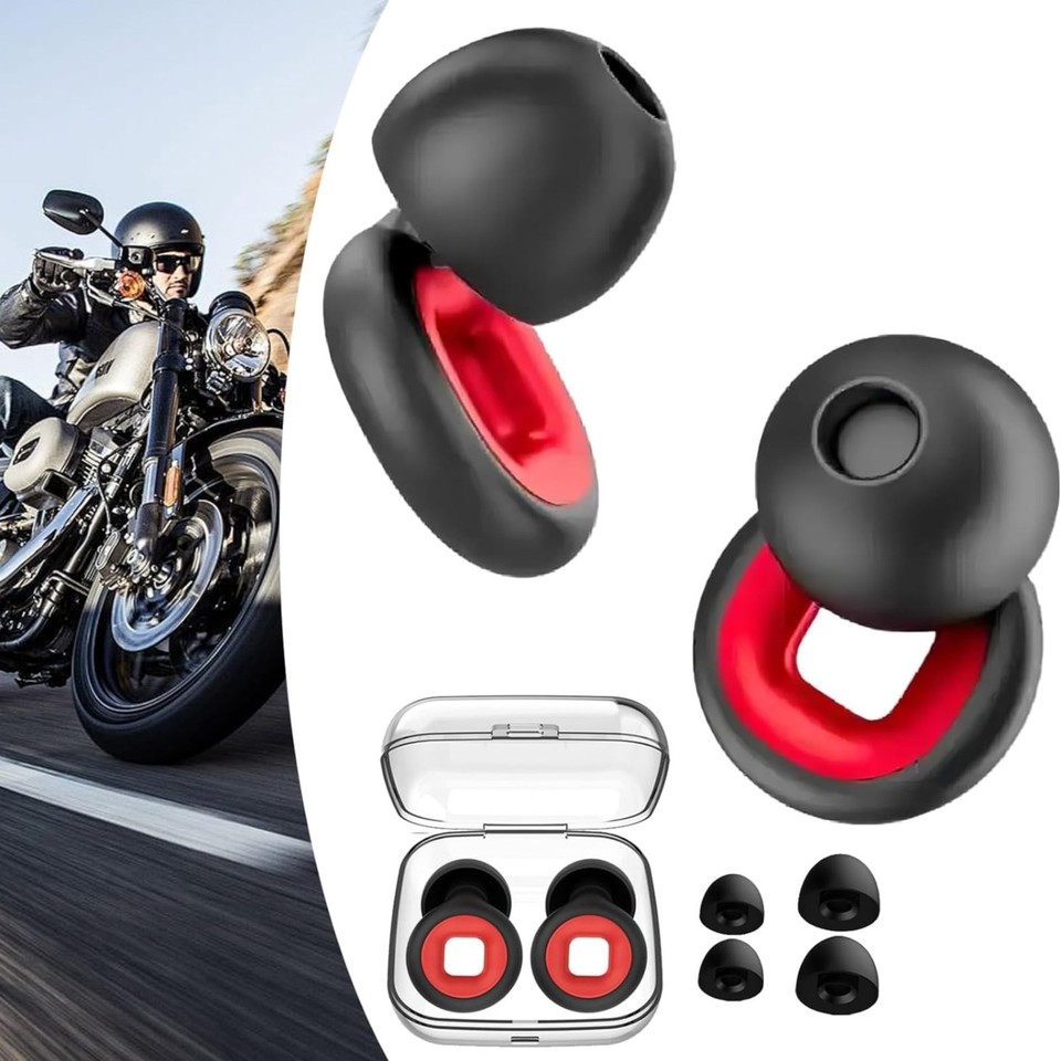 Motorcycle Ear Plugs 24DB Wind Noise Cancelling Reusable Ear Buds Ear ...