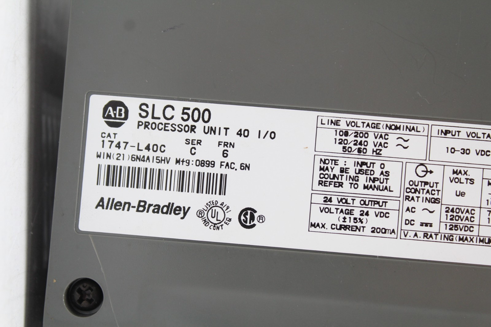 Allen-Bradley 1747-L40C /C SLC 500 40 I/O Processor Unit *Read | eBay