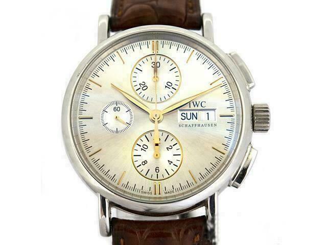 IWC Portofino Silver Men's Watch with Brown Leather Strap - IW378302 ...