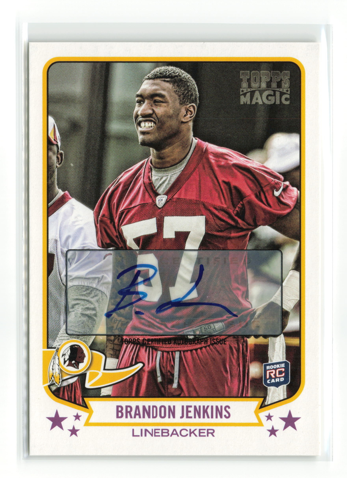 BRANDON JENKINS #216 RC 2013 TOPPS REDSKINS COMMANDERS AUTO | eBay