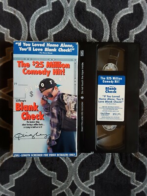 BLANK CHECK VHS RARE FULL LENGTH PROMOTIONAL SCREENER DEMO TAPE | eBay