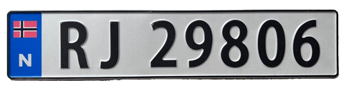 Norway Flag Pressed Aluminium Norwegian License Licence Number Plate RJ ...