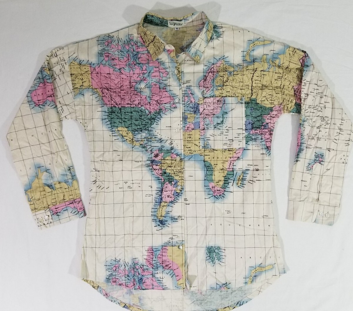 World Map Shirt Button Up 32% RABATT] 2025 Weltkarte Grafikdruck