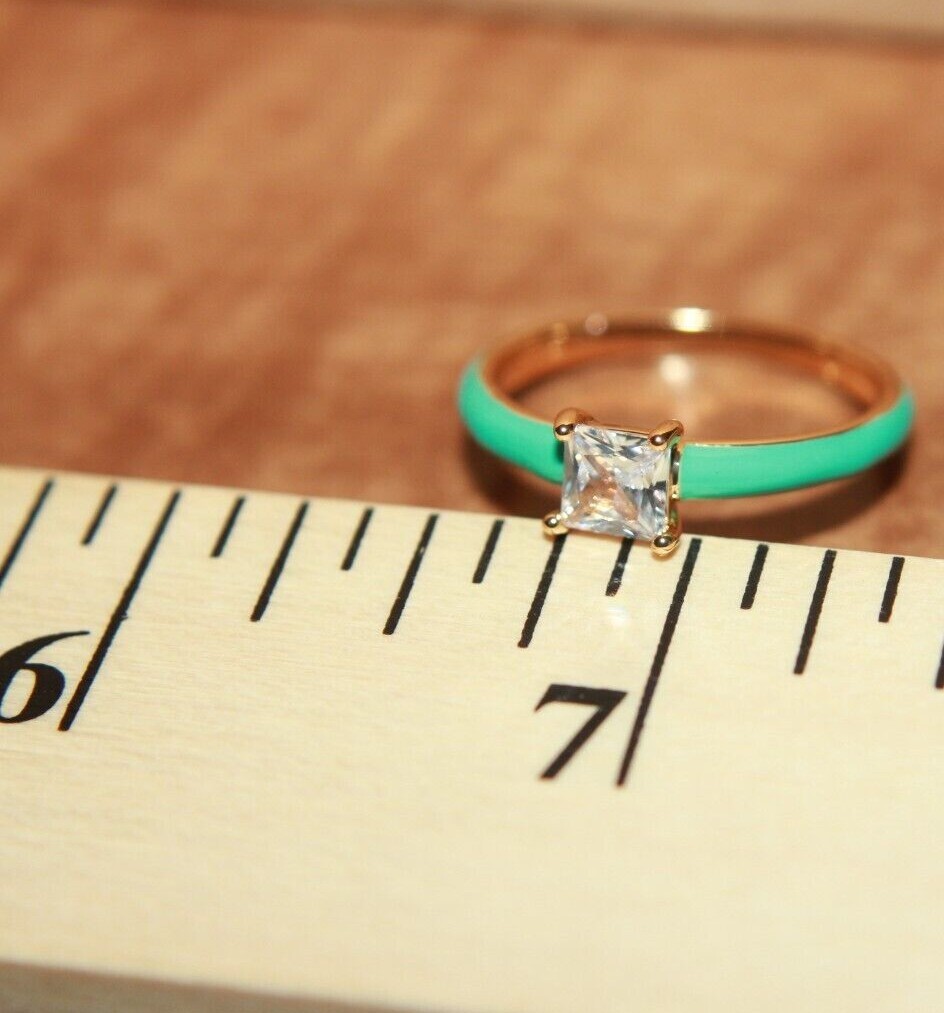 enamel ring gemstone silver jewelry 6.25 7.25 8.75 cocktail wrist watch ...