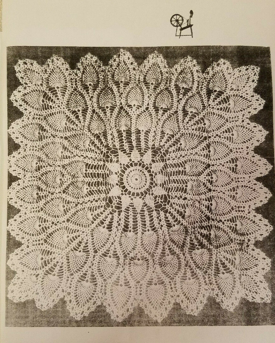 Square Pineapple Doily Centerpiece Pattern Vintage Crochet Doily