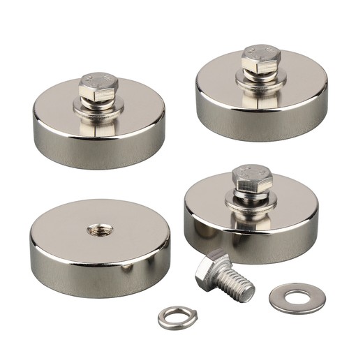 4PK D32mm Pot Magnet 1/4"-20 UNF Thread Strong Magnetic Mounting Fix ...