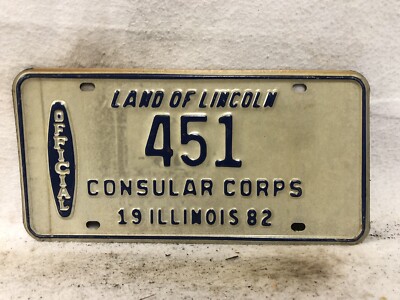 Vintage 1982 Illinois Consular Corps License Plate | eBay