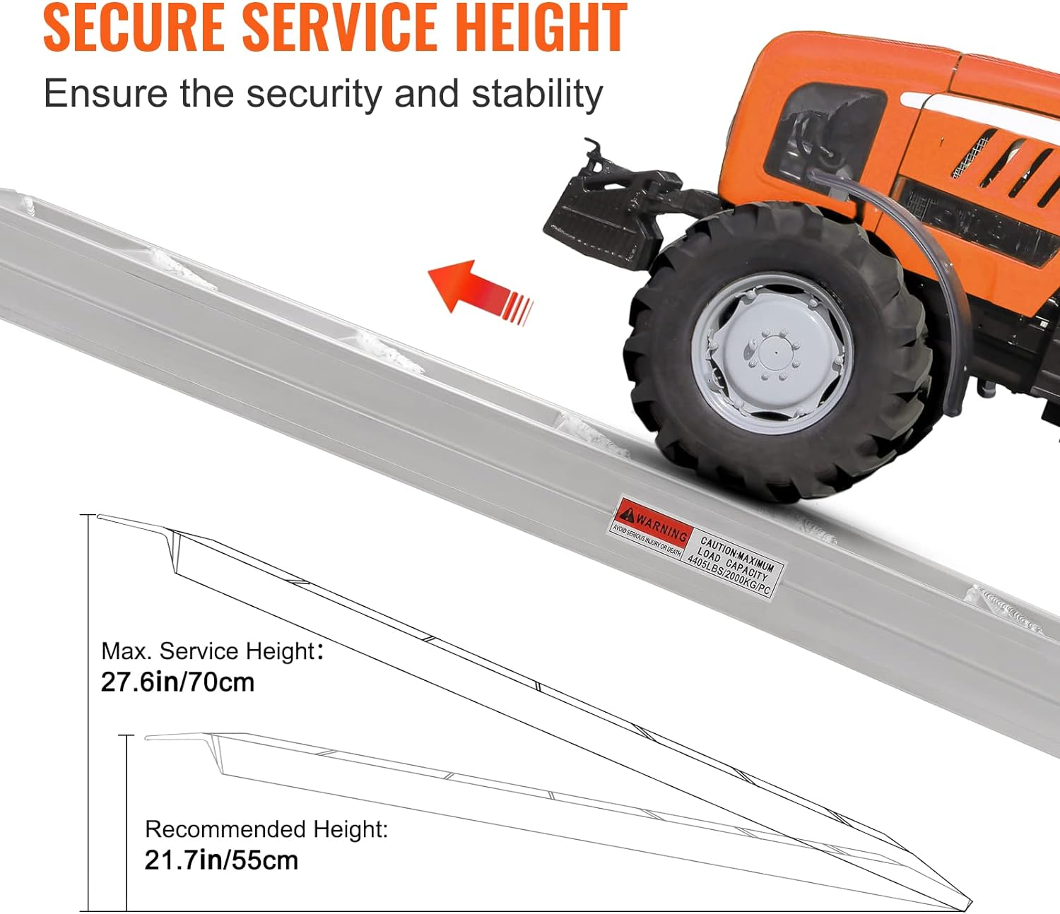 Aluminum Ramps, 8810 Lbs, Heavy-Duty Ramps with Top Hook Attaching End ...
