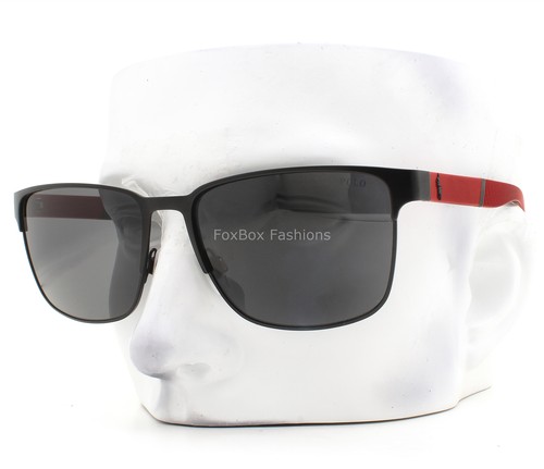 Ralph Lauren Polo Sunglasses PH 3143 9038/87 Matte Black Metal on Red ...