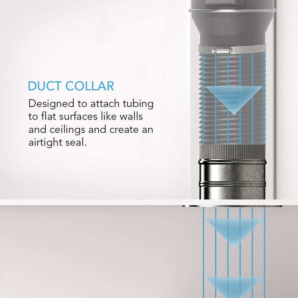 4" Ducting Take-Off Collar, Galvanized Steel Inlet Flange Starter ...