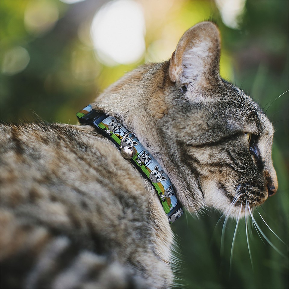 Cat Collar Breakaway with Bell Zebra Cartoon NARROW Fits 8.5-12" (US ...