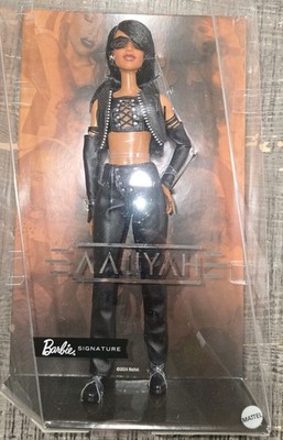 Barbie Signature Aaliyah Collectible Doll in Black Faux Leather Outfit ...