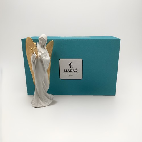 Llardo Angel Figurine Harp Lyre Daisa 2005 Handmade Spain Porcelain | eBay
