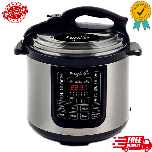 Megachef 8 Quart Digital Pressure Cooker with 13 Pre-set Multi Function ...