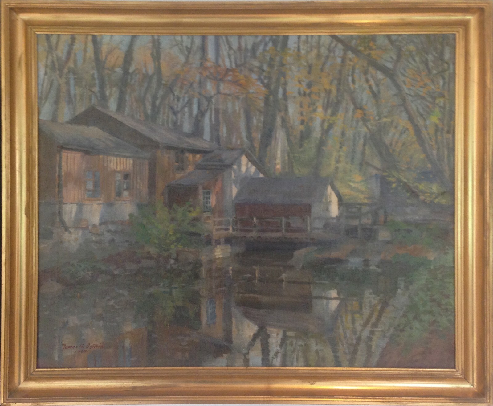 James Gordon Ogilvie (1901-1972): WOODEN HOUSE NEAR THE POND | eBay