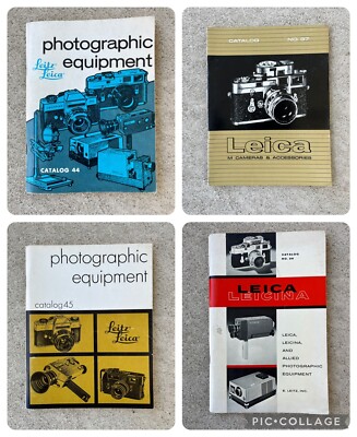 VINTAGE ORIGINAL LEICA CAMERA CATALOGS FULLY ILLUSTRATED LOT OF 4 DIFF ...