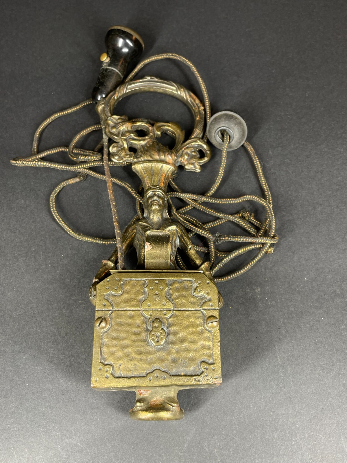 Antique 1928 LD Bloch Cast Iron Pirate & Treasure Chest Cigar Lighter ...