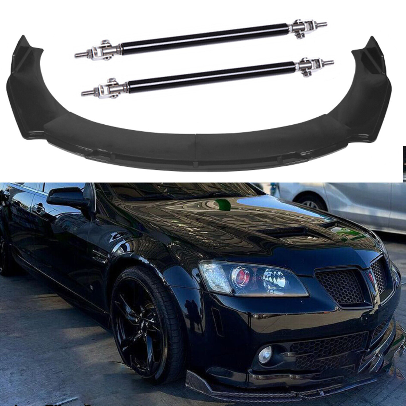 For Pontiac G8 GT GTO Front Bumper Lip Spoiler Splitter Glossy Black ...