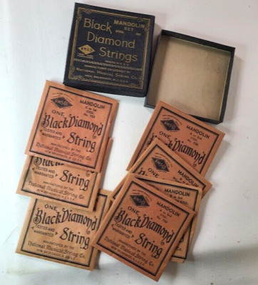 1960s Black Diamond Mandolin Strings box and packets Vintage ...