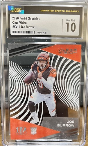 2020 Panini Chronicles - Clear Vision Rookies #CV-1 Joe Burrow (RC) CGC ...