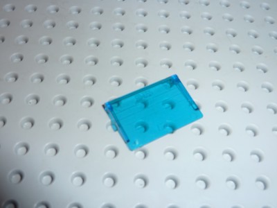 LEGO TrBlue Glass for Hinge Car Roof 4 x 4 Sunroof ref 2348b / Set 4557 ...