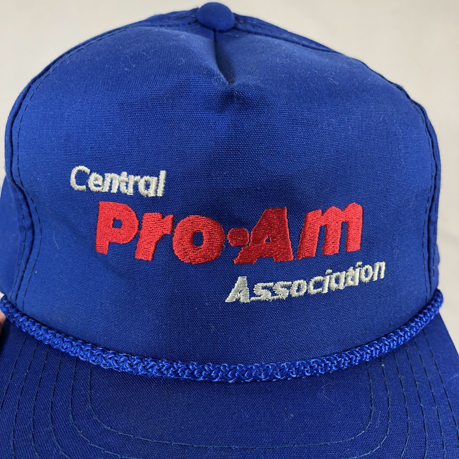 Vintage Central Pro Am Association Hat Blue Snapback Rope Cap ...