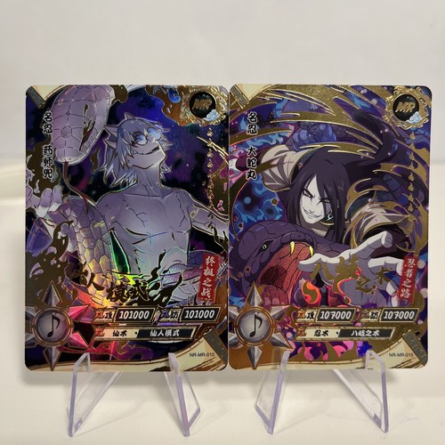 Kabuto MR & Orochimaru MR Foil Kayou Official Naruto Card TCG NR-MR-010 ...