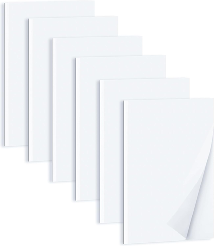 6 Pack 4x6 Blank Memo Note Pads 50 Sheets Small Scratch Pads for ...