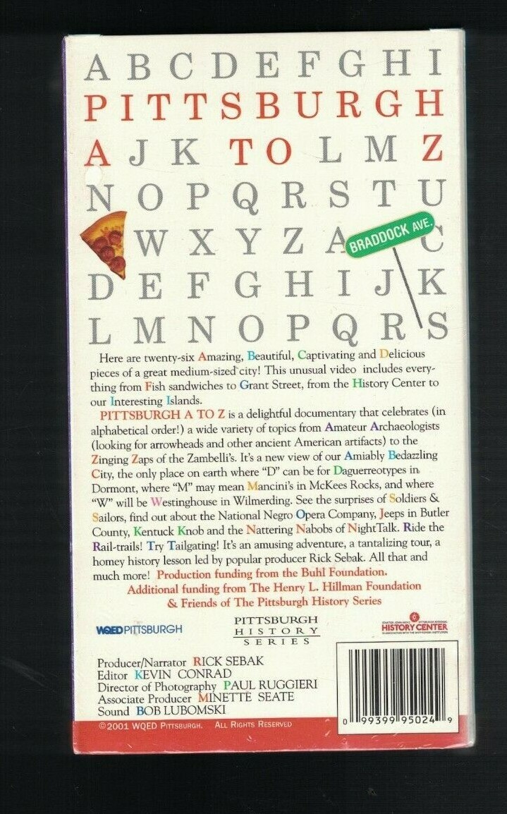 Pittsburgh A to Z Unopened VHS Tape WQED Sealed 2001 Video Tape | eBay