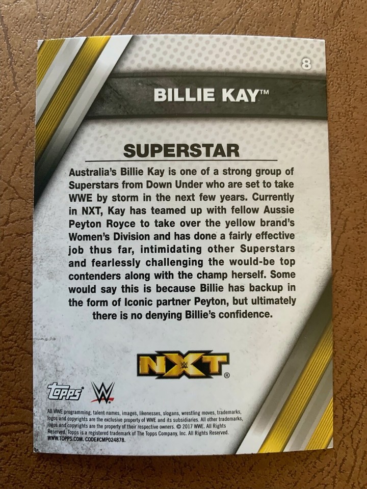BILLIE KAY 2017 Topps WWE NXT #8 IIconics Jessie McKay | eBay