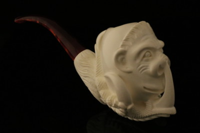 Chimpanzee in Claw Hand Carved Meerschaum Pipe in a fitted CASE 8334 | eBay