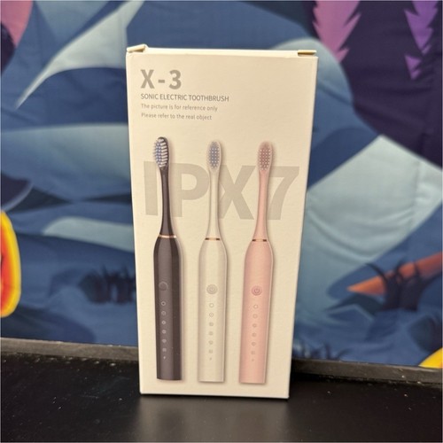 X-3 Sonic Electric Toothbrush IPX7 Waterproof, Black White Pink | eBay