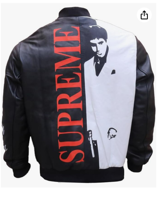Al Pacino Movie Scarrface Jacket - Tony Montana Black Real Leather ...