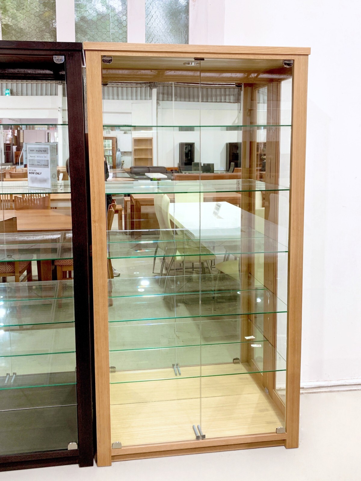 DU51 - Australian Made [Tasmanian Oak] Display Unit Cabinet Glass ...