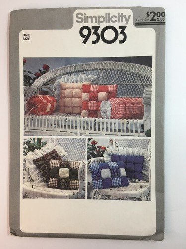 Simplicity Sewing Pattern 9303 STUFFED PILLOWS Vintage 1979 | eBay