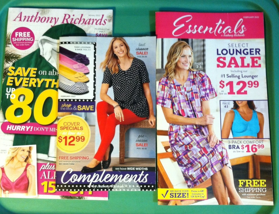 5x 🔥ANTHONY RICHARDS🔥 2022 Catalogs Essentials & Complements Intimates ...