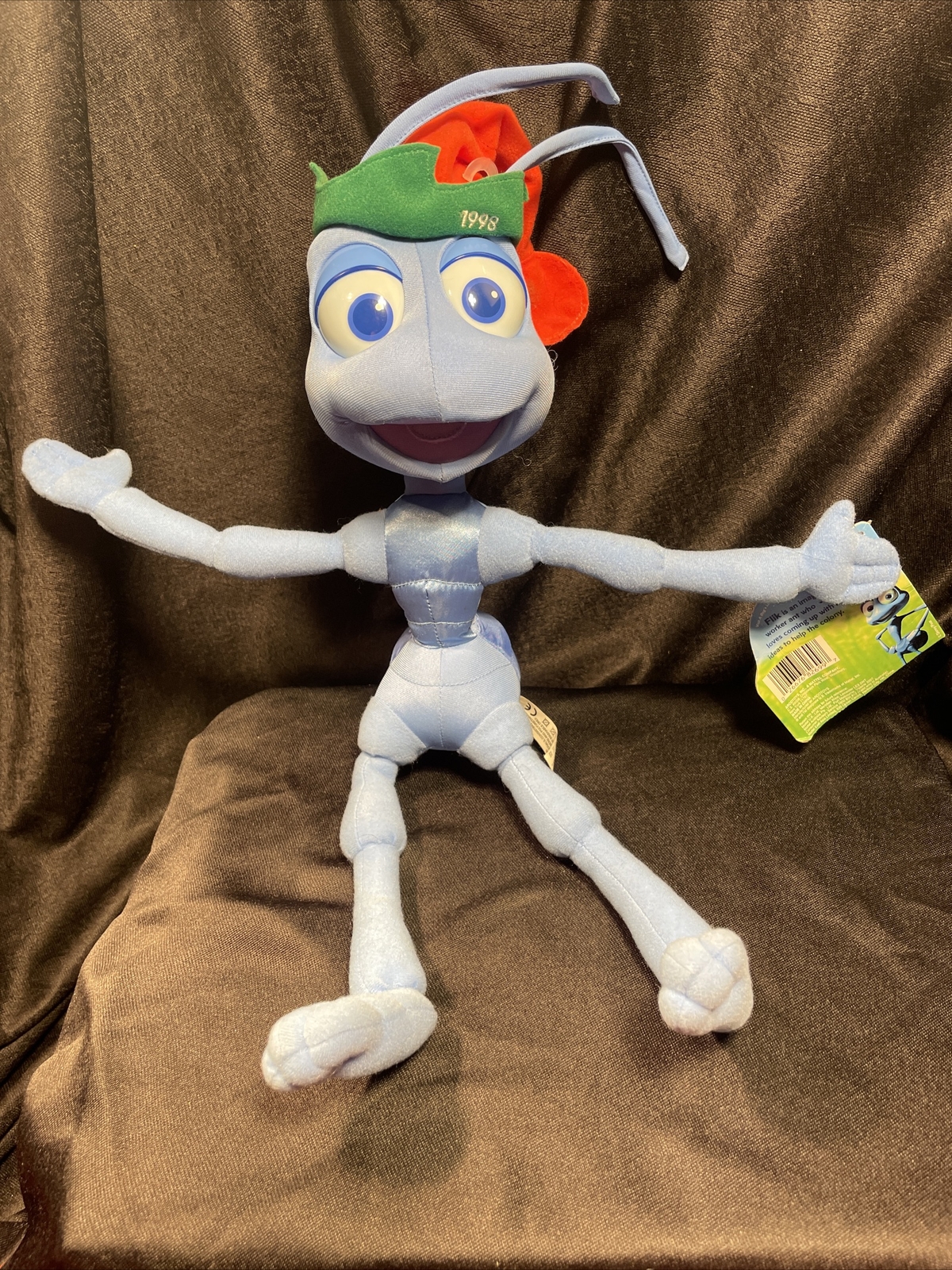 Disney a Bugs Life Flik 1998 Plush Special Edition Wearing Santa Hat ...