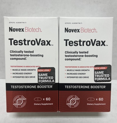 2 Pack Novex Biotech TestroVax Dietary Supplement 60 Tablets Each Exp ...