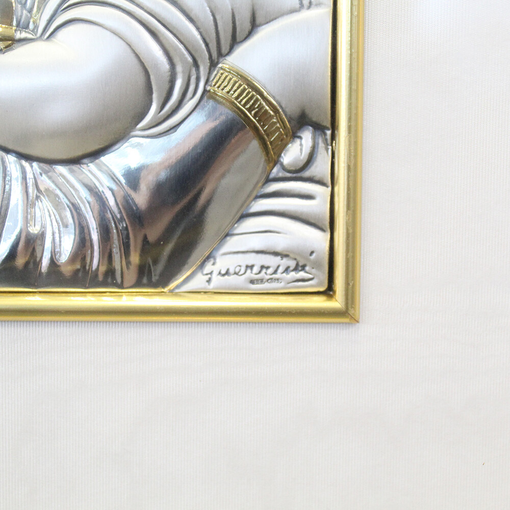 Painting Art Holy Madonna With Child On Slab Silver Guerrini Frame Wood ...