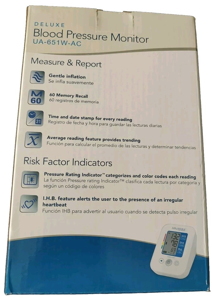 New A+D Medical Life Source UA-651W-AC Blood Pressure Monitor Deluxe Plus Size | eBay