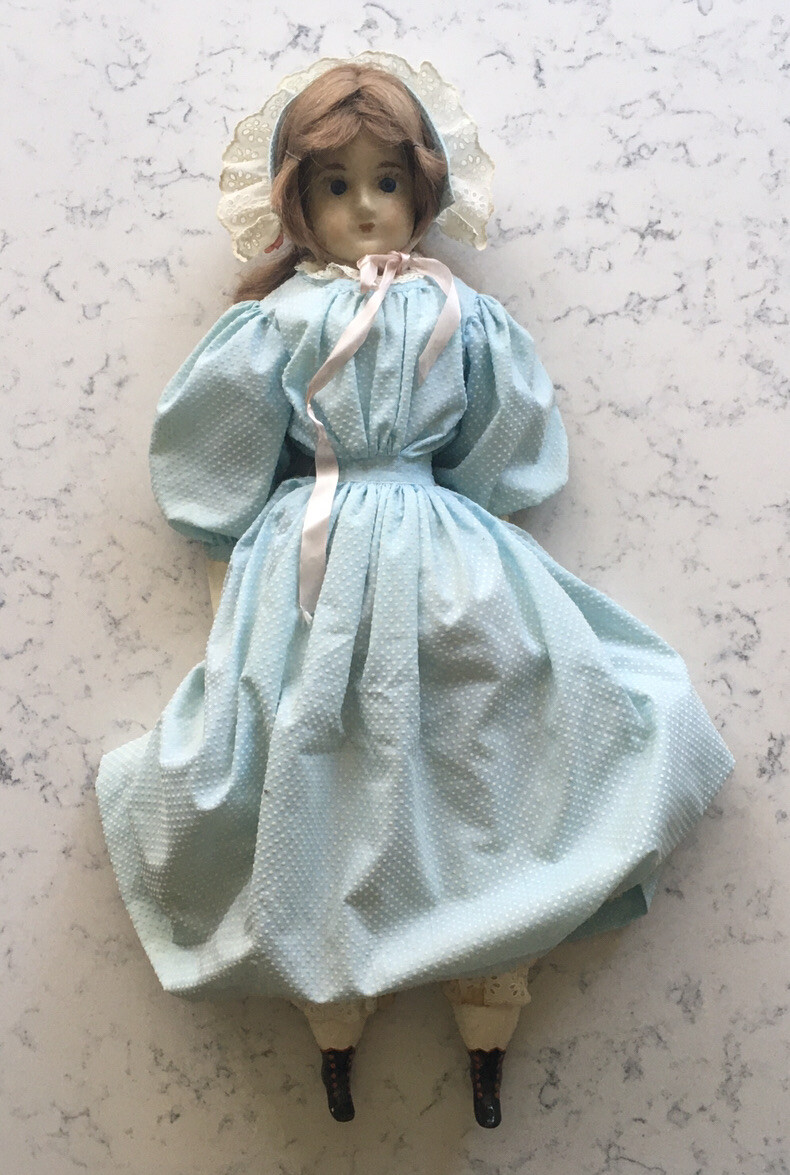 ANTIQUE VICTORIAN WAX HEAD GLASS EYE DOLL UNMARKED 26 INCHES HIGH | eBay