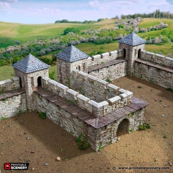Medieval Stone Fort Walls (32mm), Terrain for DND and Tabletop Games ...