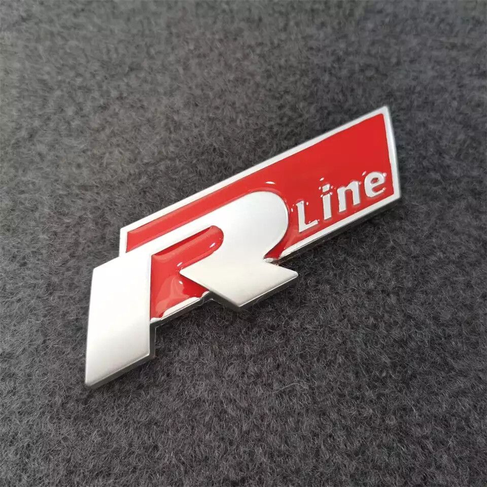 OEM Style Gloss Sliver Red VW R Line Badge R-line Side Fender Front ...