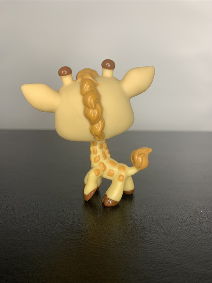 Littlest Pet Shop 633 Giraffe Tan Brown Blue Plus Symbol Eyes LPS | eBay